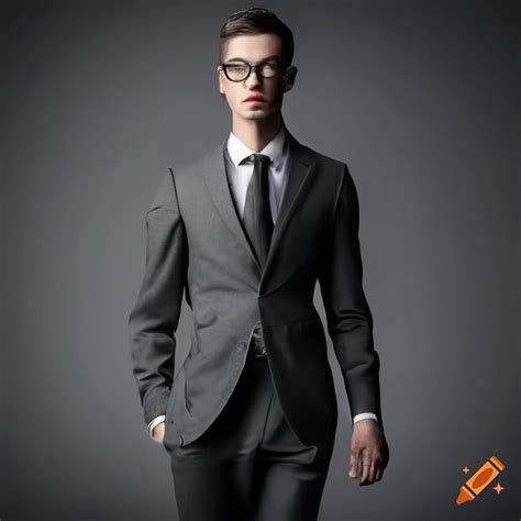 Stylish Man In A Dark Grey Suit On Craiyon
