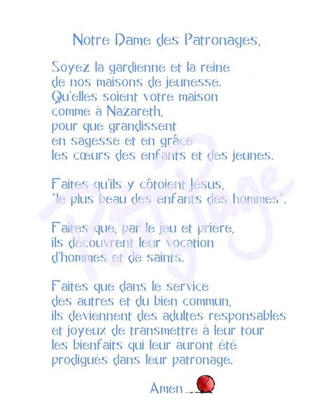 Image Pri Re Notre Dame Des Patronages