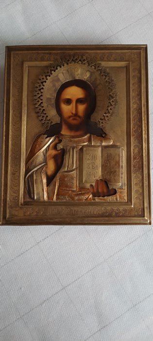 Icono Cristo Pantocrátor Madera Plata Primera mitad Catawiki
