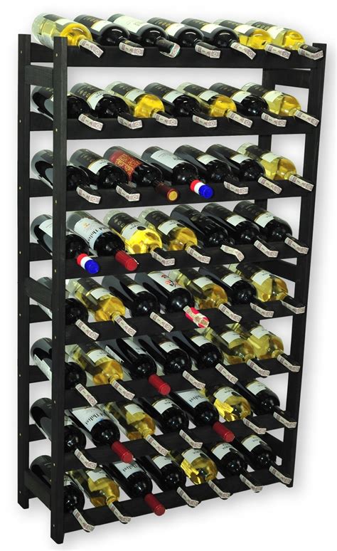 DREWNIANY REGAŁ CZARNY STOJAK NA WINO 56 BUTELEK 12871650175 Allegro pl