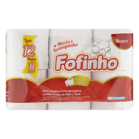 Papel Higiênico Folha Dupla Neutro Fofinho 30m Pacote Leve 12 Pague 11