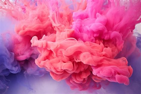 Premium Photo Pink And Red Rainbow Smoke Paint Explosion With Fume