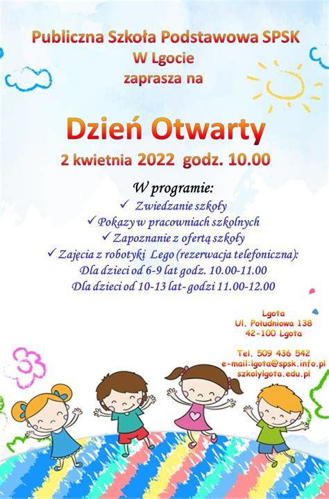 Dzień Otwarty w naszej szkole Publiczna Szkoła Podstawowa SPSK w Lgocie
