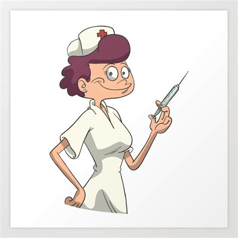 Nurse With Syringe Cartoon