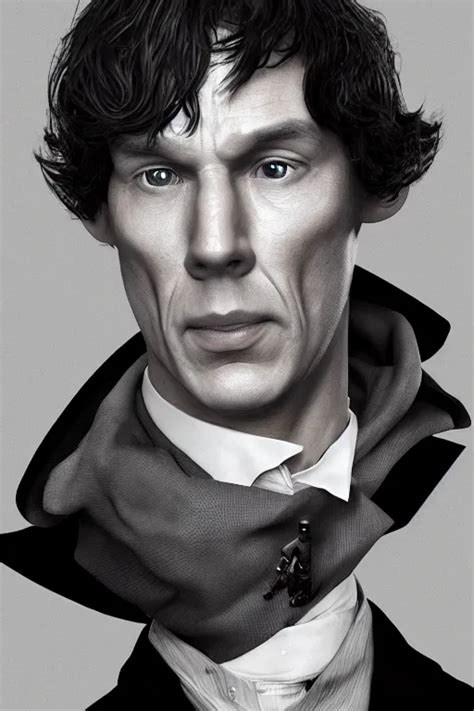 Sherlock Holmes Hyper Realistic Full Body Portrait Stable