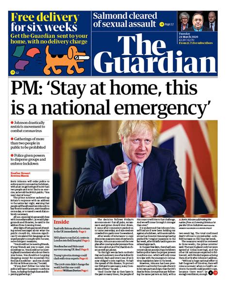 A National Emergency What The Papers Say About The UK S Coronavirus