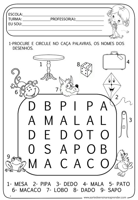 Atividade pronta Caça palavras A Arte de Ensinar e Aprender