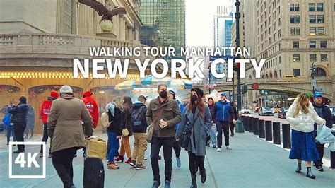 4K NEW YORK CITY Walking Tour Manhattan 5th Avenue 42nd Street