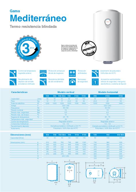 TERMO MEDITERRANEO 99L VERTICAL CENTRO Confort