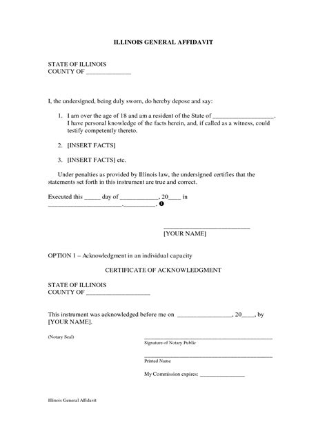 Printable General Affidavit Form Pdf Images And Photos Finder