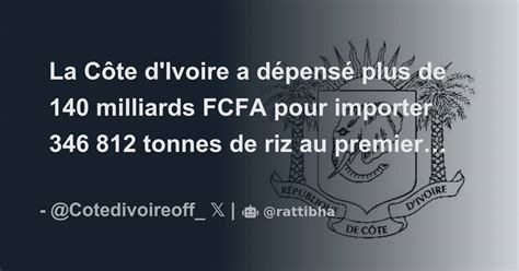 La Côte d Ivoire a dépensé plus de 140 milliards FCFA pour importer 346