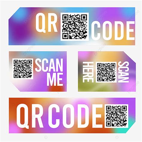Qr Code Label Hd Transparent Colorful Futuristic Qr Code Transparent
