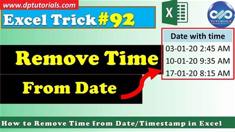 How To Remove Time From Date Timestamp In Excel Excel Tips Tricks