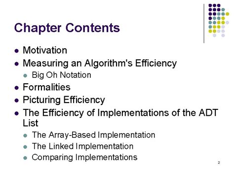 the efficiency of algorithms chapter 7 chapter contents