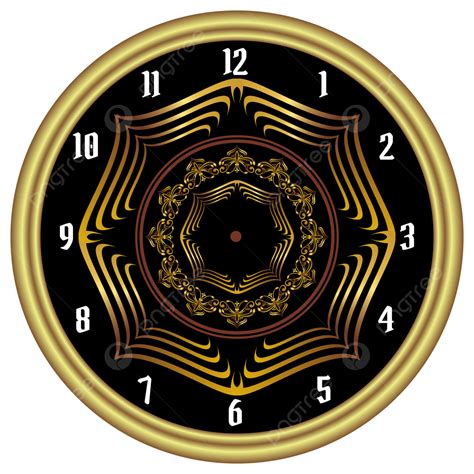 Diseño De Reloj De Pared Con Marco Dorado PNG Oro D Reloj De Pared