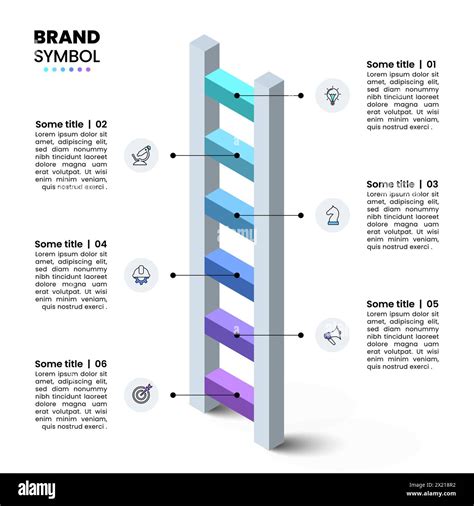 Infographic Template With Icons And 6 Options Or Steps 3d Ladder Can