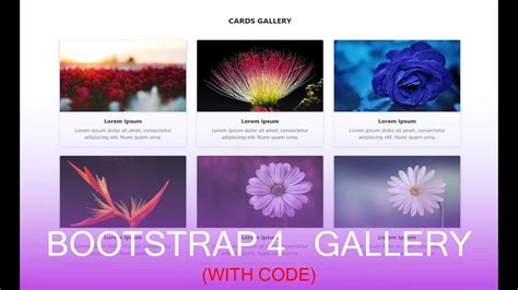 Bootstrap Responsive Gallery Using Bootstrap Card With Code Youtube