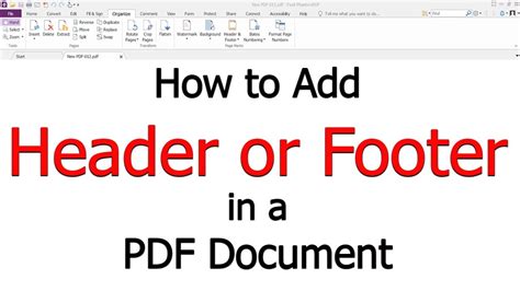how to add header and footer to pdf file using foxit phantompdf youtube