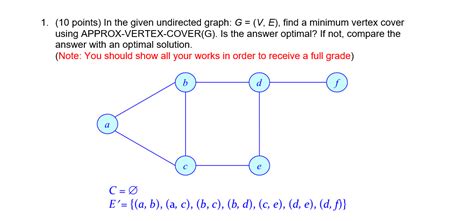 [solved] 10 points in the given undirected graph g