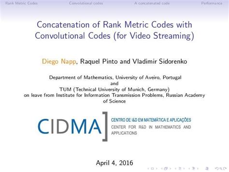 pdf concatenation of rank metric codes with convolutional …rank metric codesconvolutional