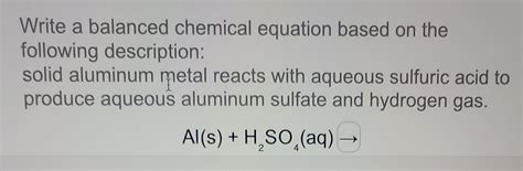 Solved Write A Balanced Chemical Equation Based On The Chegg