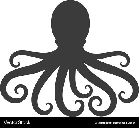 Octopus Silhouette Royalty Free Vector Image VectorStock