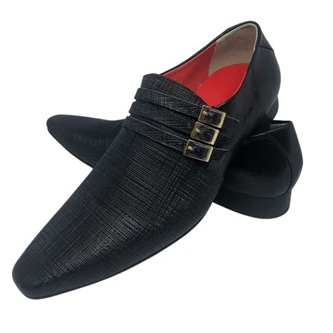 Sapato Masculino Italiano Em Couro Social Executivo Preto Ref 558