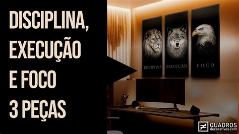 Quadro Disciplina Execução e Foco 3 Peças YouTube