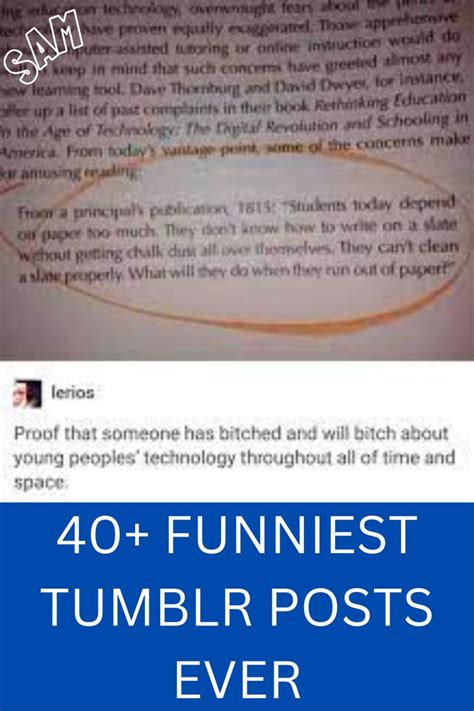 The Text Reads 40 Funniest Tumblr Posts Ever Written On Them