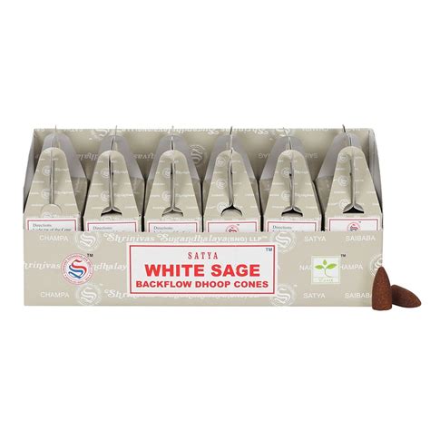 WHITE SAGE Backflow Cones Nag Champa 6 X 24pk Stilus