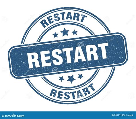 Restart Stamp Restart Label Round Grunge Sign Stock Vector