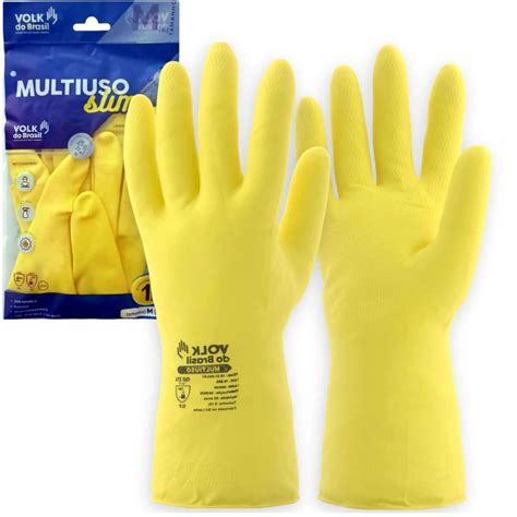 Luva Látex Amarela Multiuso Slim Volk CA 38310 45628