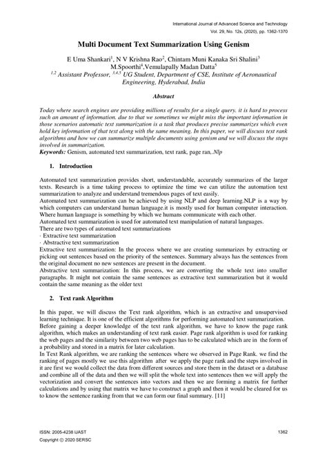 pdf multi document text summarization using genism