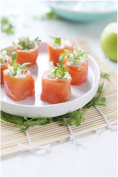 Roulés de saumon fumé à la pomme Granny et pamplemousse chefNini