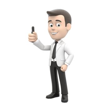 3d Businessman Pointing Finger Up Illustration Pose Attention
