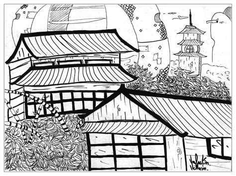 Japon valentin 2 Coloriages de Japon à imprimer pour adultes