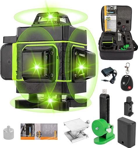 Eachbid Nivel Láser Autonivelante Verde 16 líneas 4D Nivelador Láser