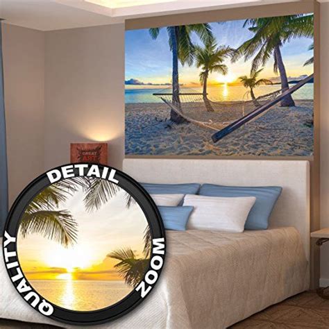 Poster Hängematte am Palm Beach vor Sonnenuntergang Wandbild Dekoration