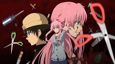 Mirai Nikki HD Wallpaper Yukiteru Amano Yuno Gasai
