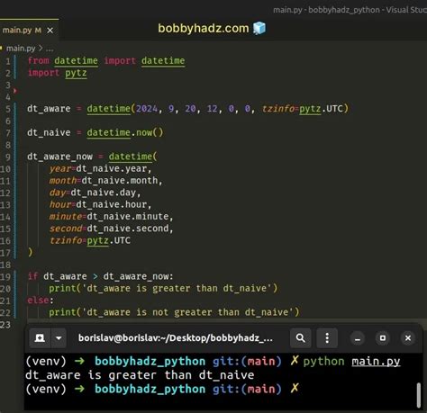 Cant Compare Offset Naive And Offset Aware Datetimes Fix Bobbyhadz