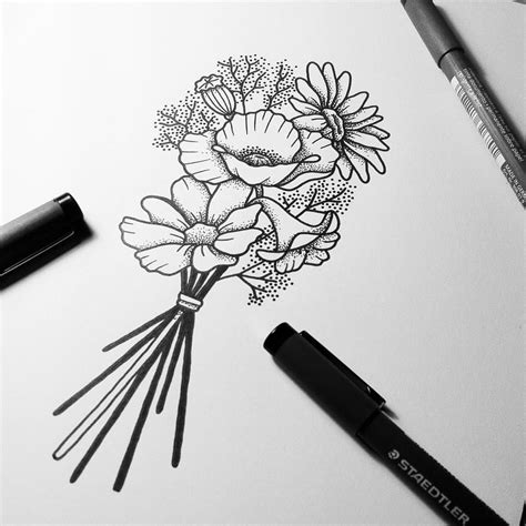 Bouquet Of Flowers Sketch At PaintingValley Explore Collection Of