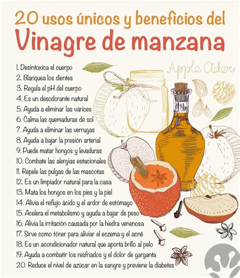 20 usos únicos e increíbles beneficios del vinagre de manzana