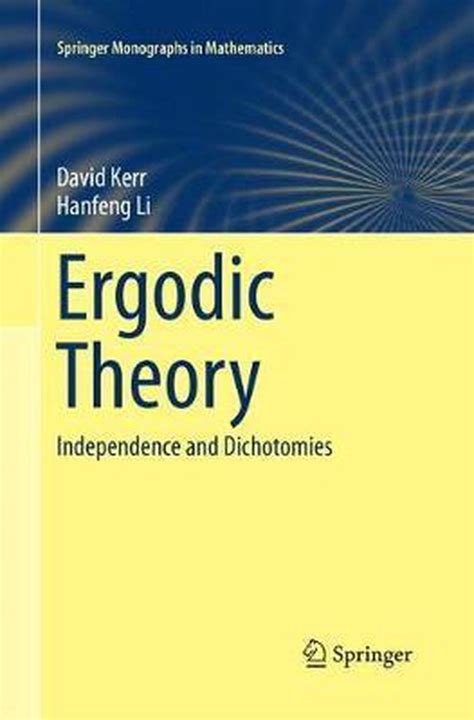 springer monographs in mathematics ergodic theory 9783319842547 david kerr boeken