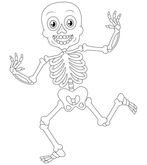 Esqueleto Divertido Para Colorir Imprimir E Desenhar Coloringlib