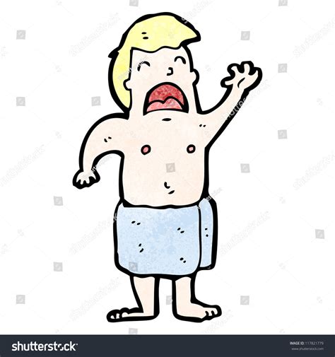 Cartoon Man Towel Stock Vector Royalty Free 117821779