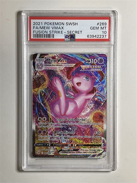 Pokemon TCG Fusion Strike Mew VMAX Secret 269 264 PSA 10 Pokemon TCG