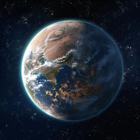 Imagen Realista De La Mitad De La Tierra Vista Desde El Espacio Cielo