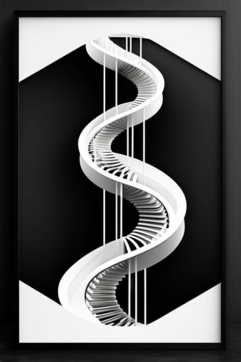 Lexica Building Wall Image Of Intertwined Dna Helix Black And White