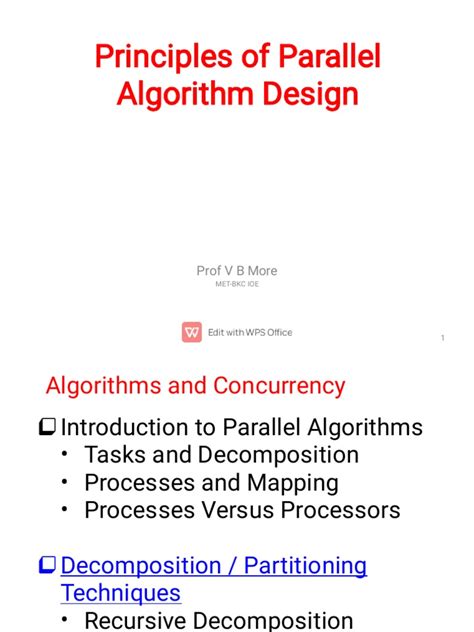 principles of parallel algorithm design prof v b more pdf concurrent computing parallel