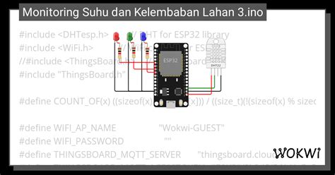 monitoring suhu dan kelembaban lahan o wokwi arduino and esp32 simulator